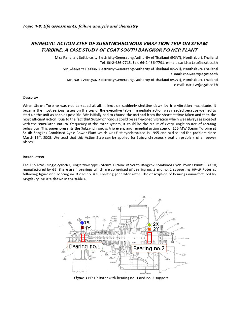 Subsynchronous Vibration in Steam Turbines | PDF | Bearing (Mechanical ...