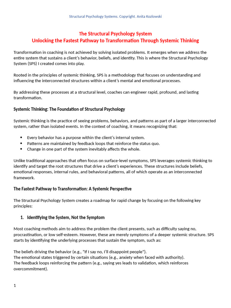 The Structural Psychology System | PDF | Psychology | Thought