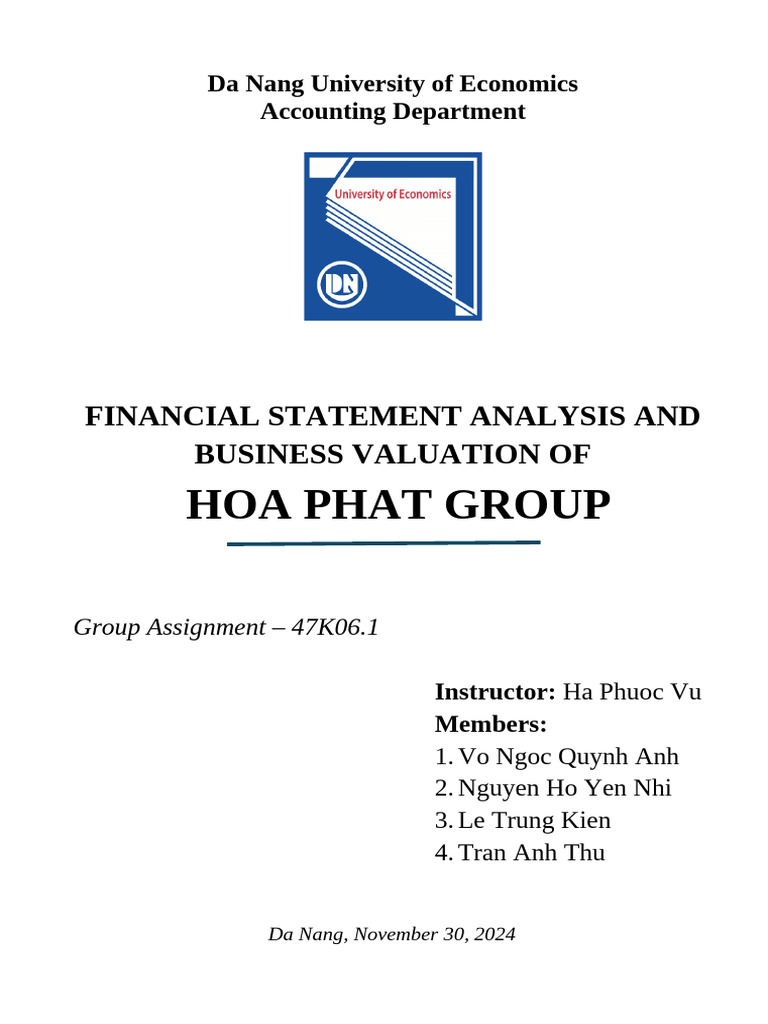 Financial Analysis of Hoa Phat Group | PDF