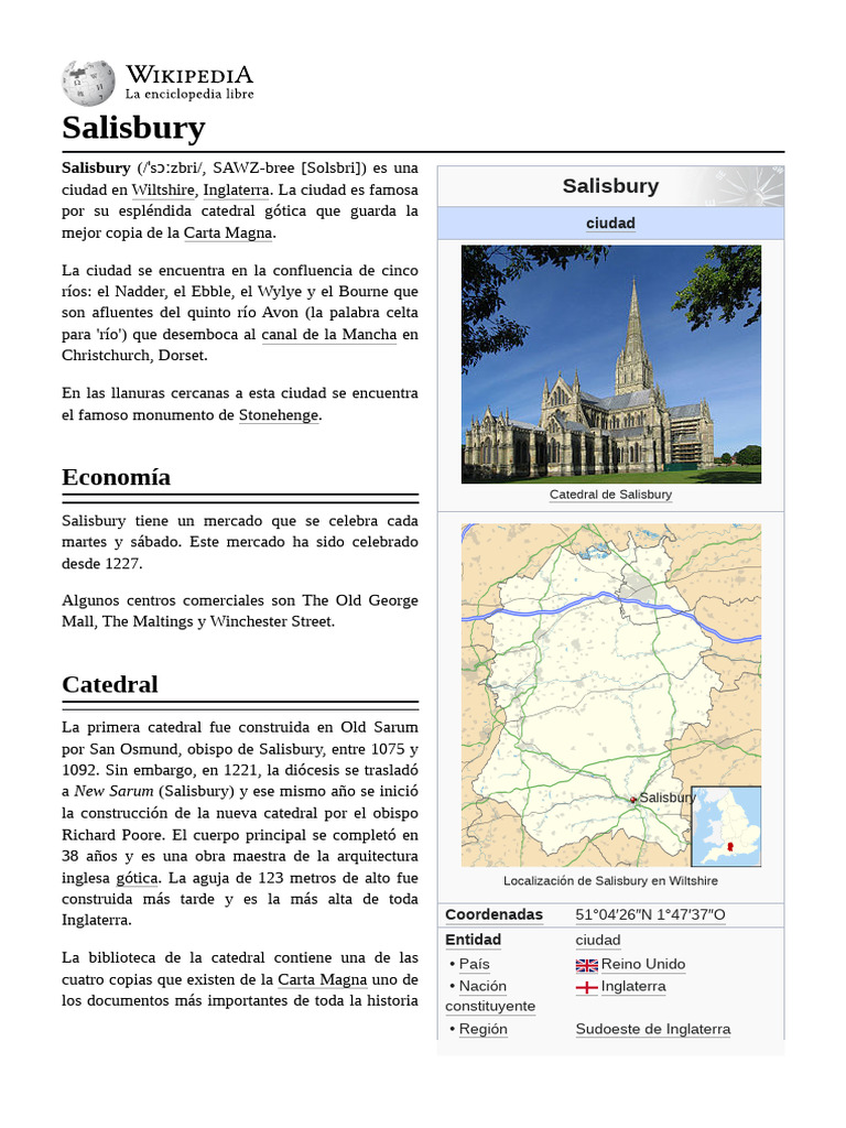 Salisbury | PDF | Salisbury