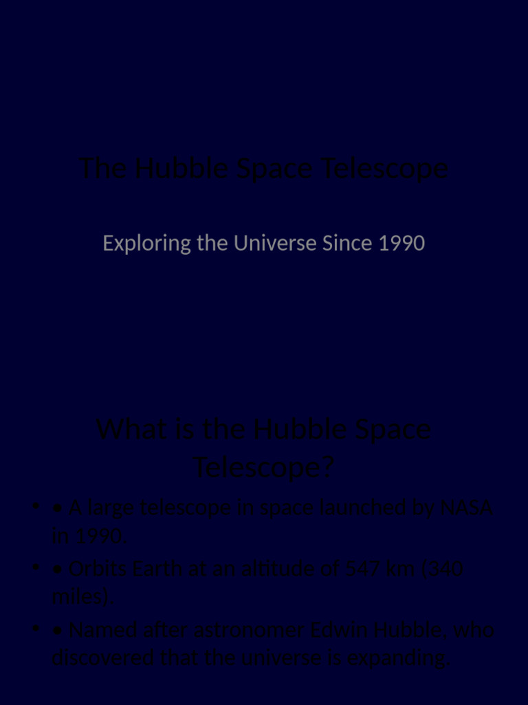 Hubble Space Telescope Presentation | PDF