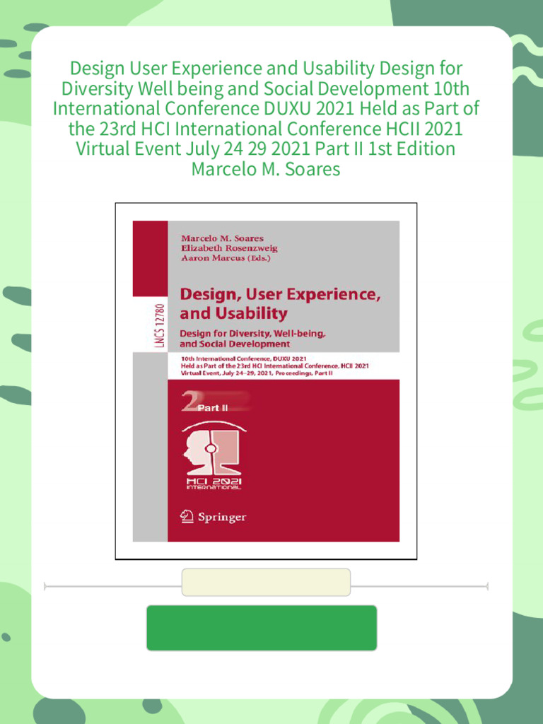 Design User Experience and Usability Design for Diversity Well being ...