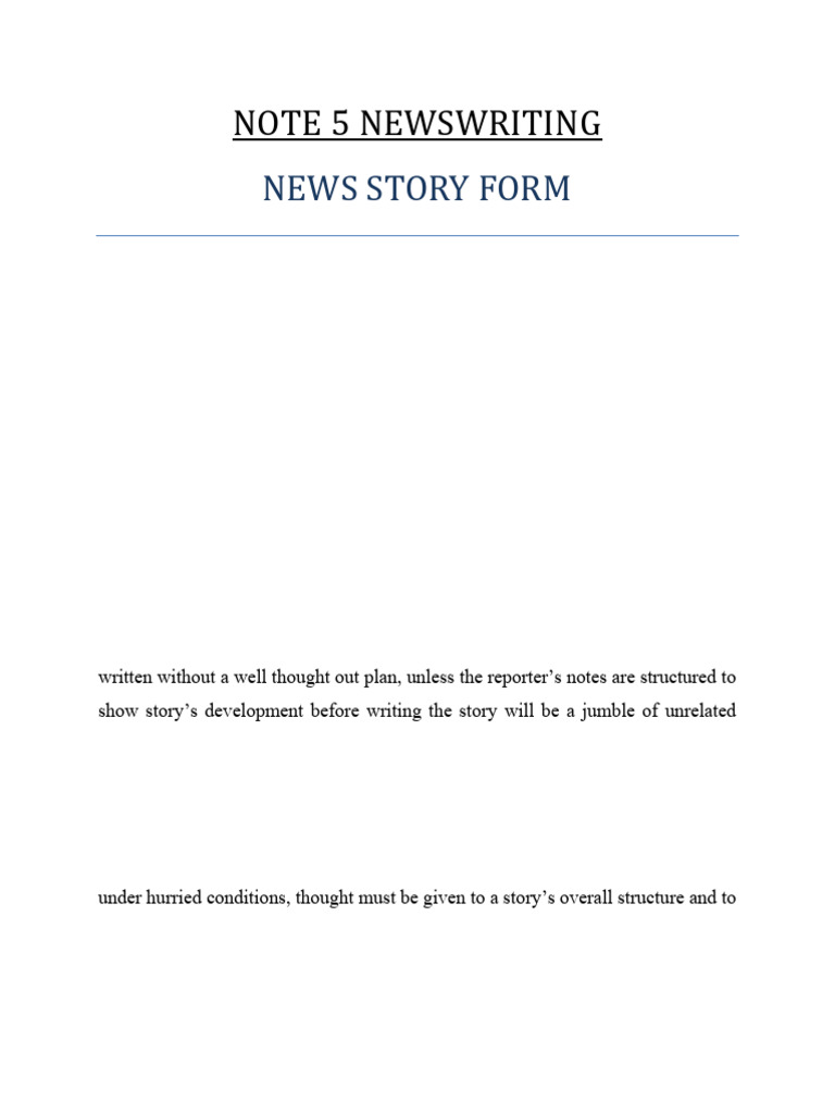 NOTE 5 News Story Forms | PDF | Traffic Collision | Robbery