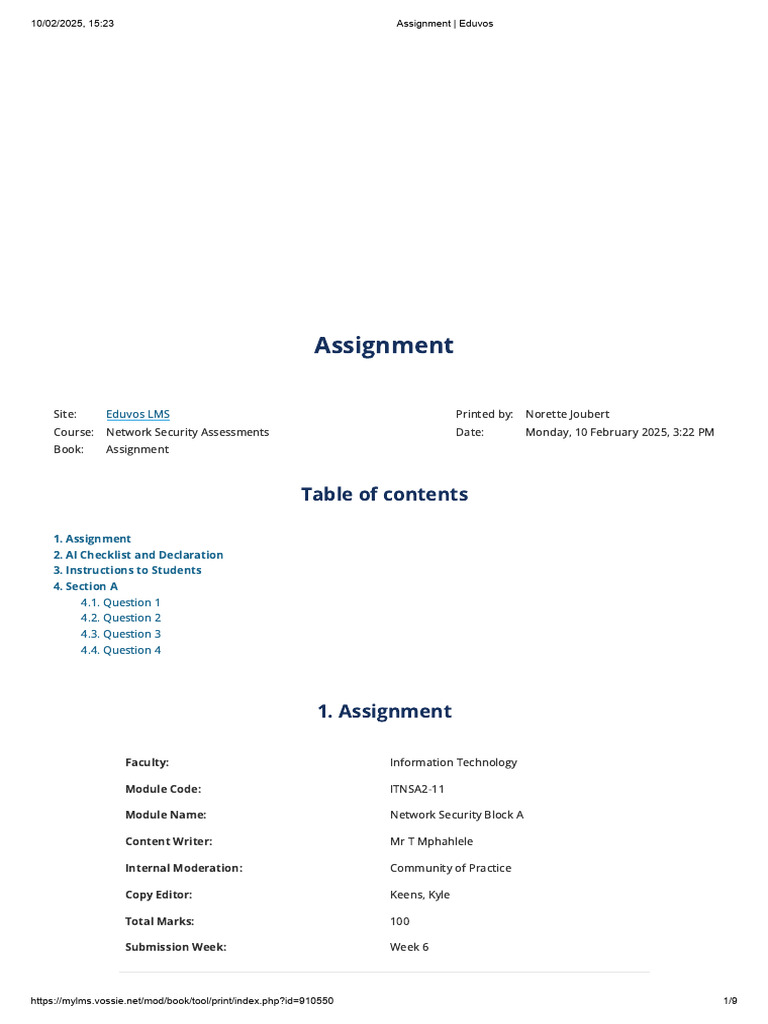 Assignment Itnsa2-b11 (2025) 2 | PDF | Computer Network | Virtual Private Network