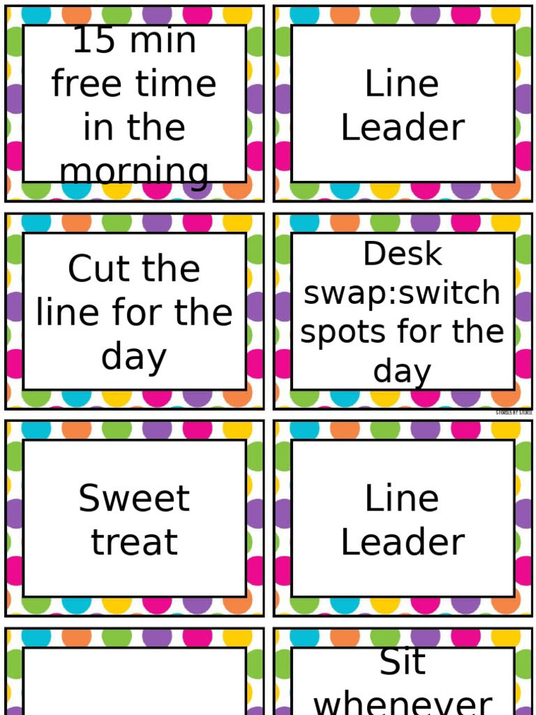 EDITABLE Classroom Reward Coupons | PDF