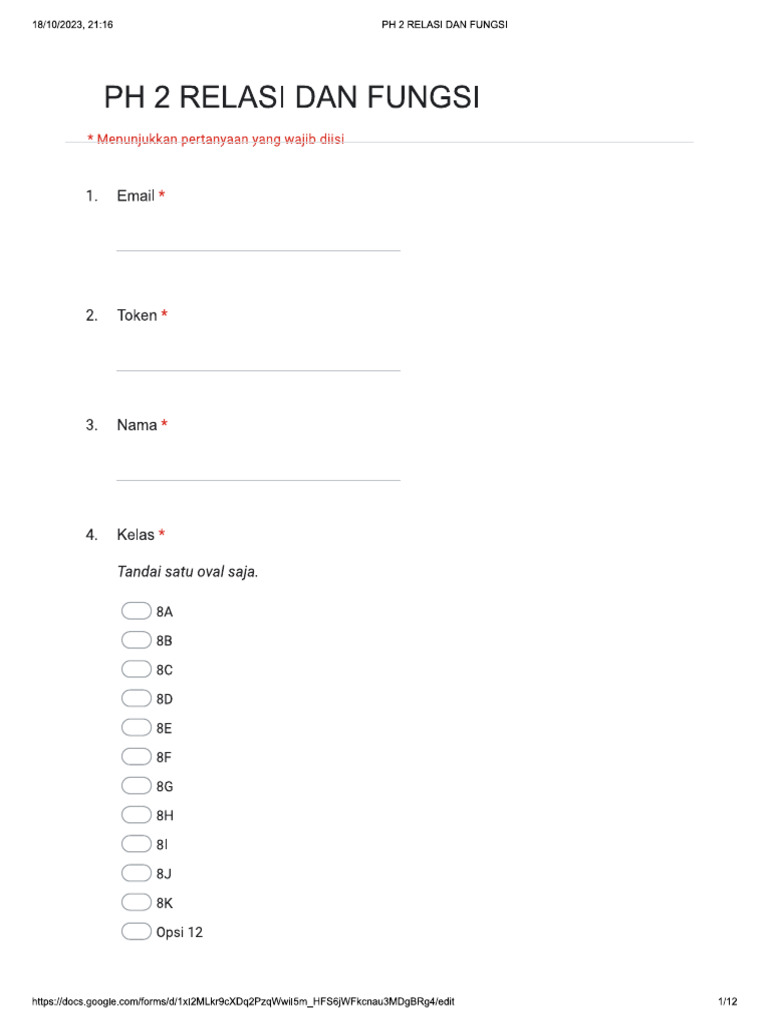 Soal PH-2 Matematika 8 | PDF