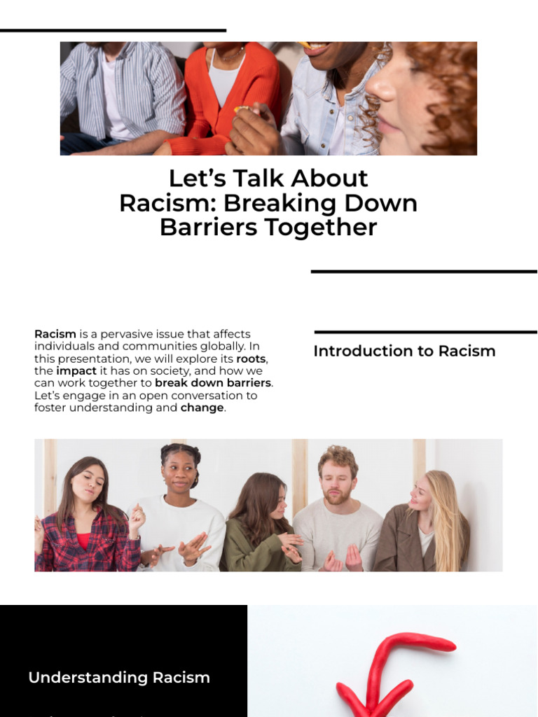 Slidesgo Lets Talk About Racism Breaking Down Barriers Together ...