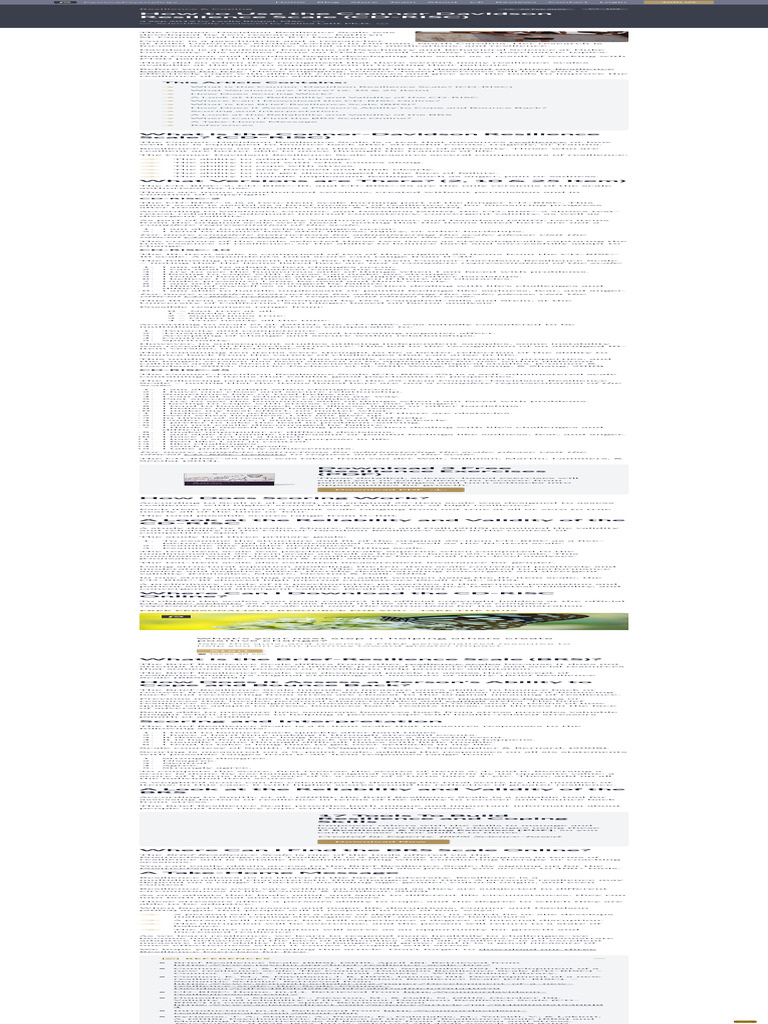 How To Use The Connor Davidson Resilience Scale (CD-RISC) | PDF ...