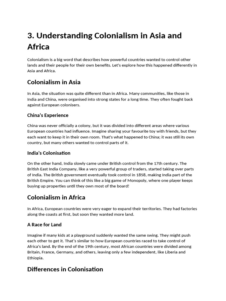 TMAI - Understanding Colonialism in Asia and Africa | PDF | Colonialism ...