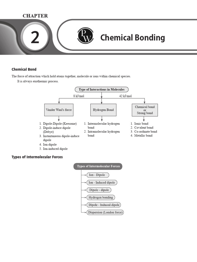 Chemical Bonding Short Notes | PDF | Intermolecular Force | Chemical Bond