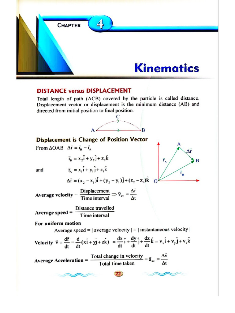 Kinematics Short Notes | PDF
