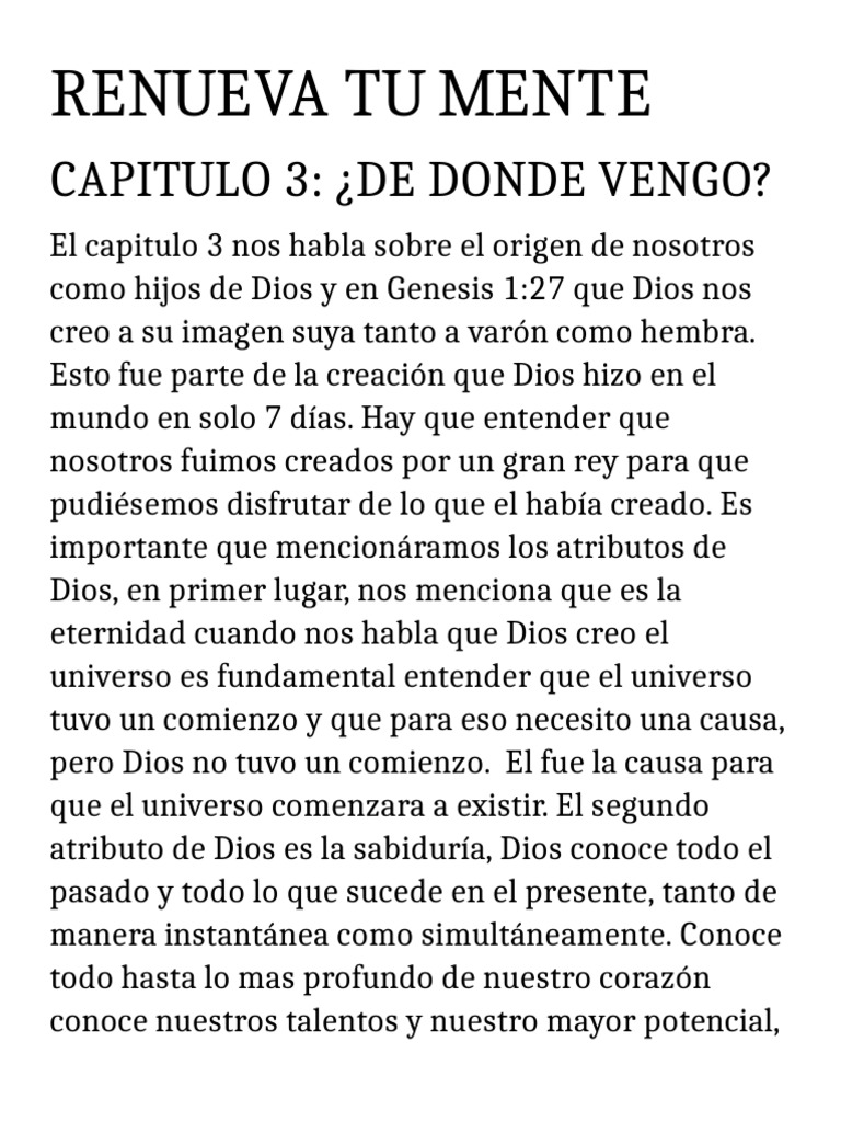 Renueva Tu Mente Capitulo 3 | PDF