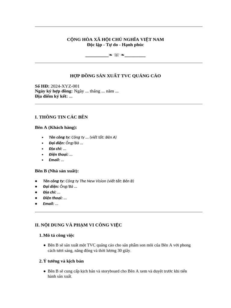 Hợp đồng TVC | PDF