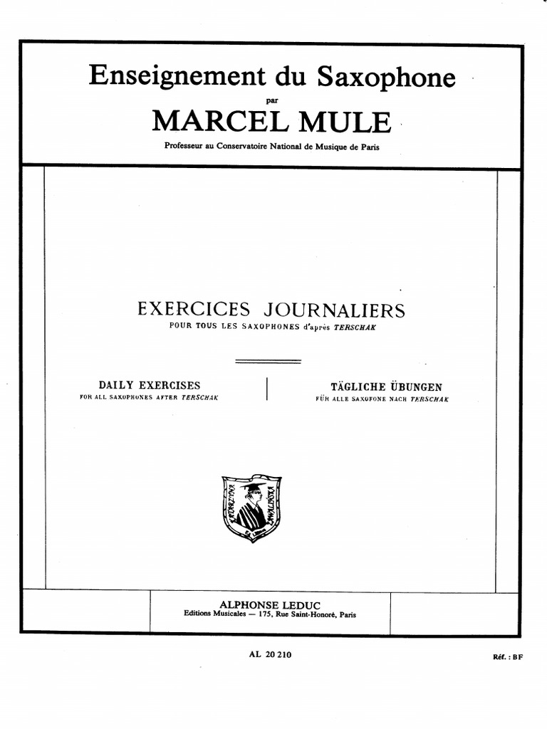 Exercices Journaliers Saxophone | PDF | Saxophone | Bois (musique)