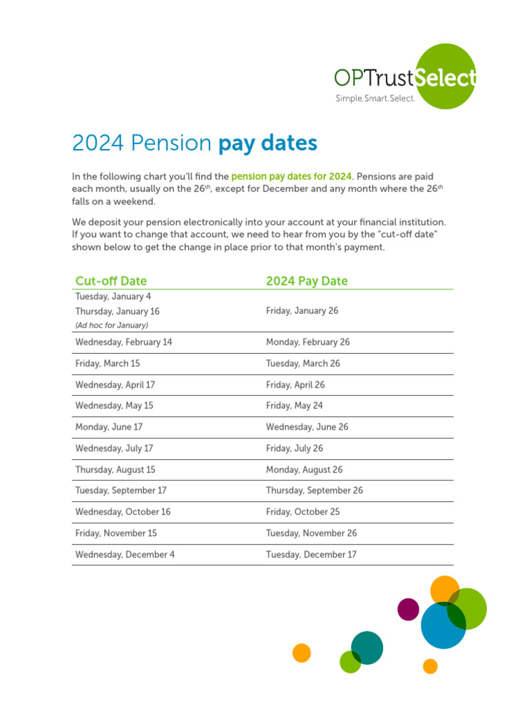 2024 Pension Payment Schedule | PDF