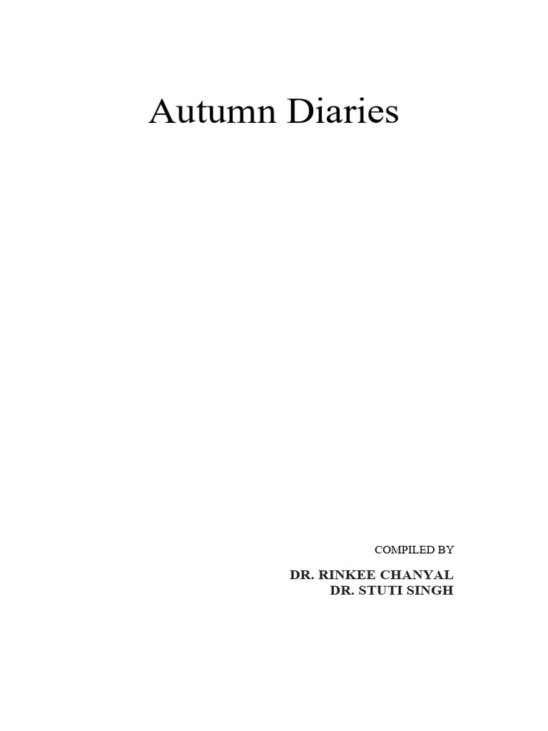 Autumn Diaries FORMATED 10122024 | PDF | Dream