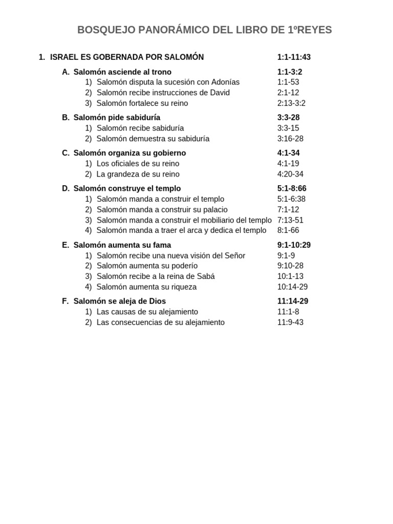 11 Bosquejo de 1 Reyes | PDF | Solomons | Elijah