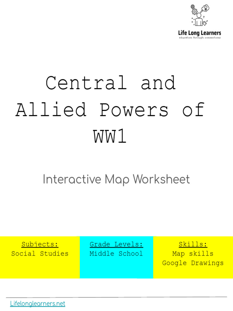 WW1 Central and Allied Powers Map Activity | PDF