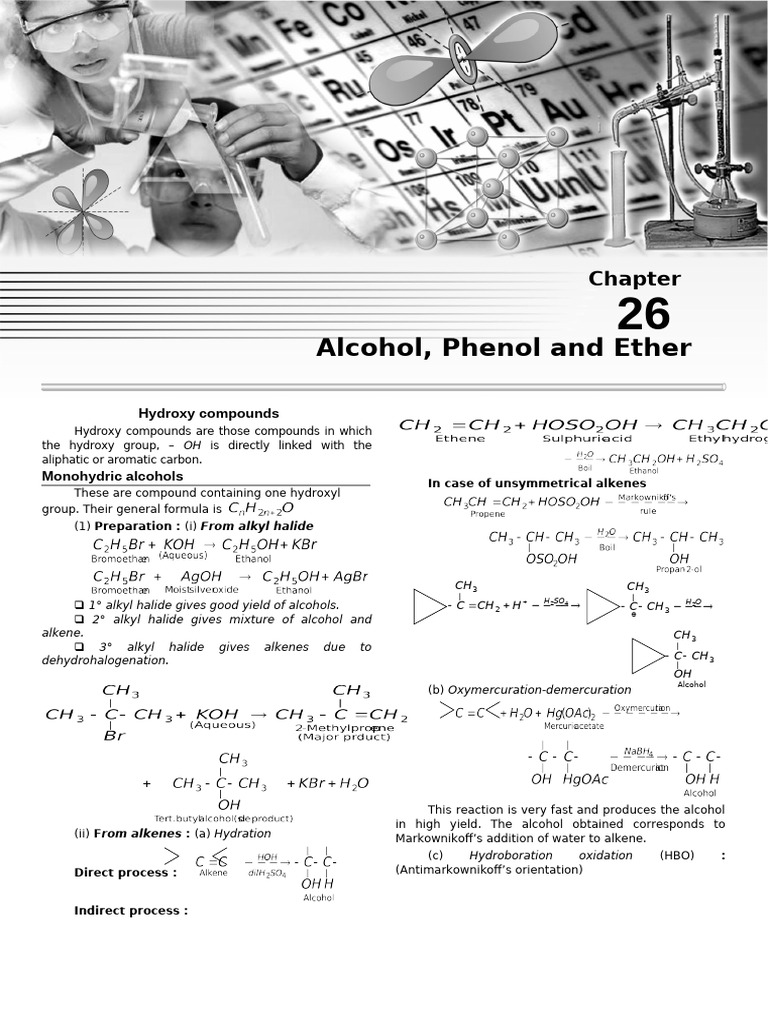 01-Alchol, Phenol and Ether-Theory-Final-E | PDF | Ether | Alkene