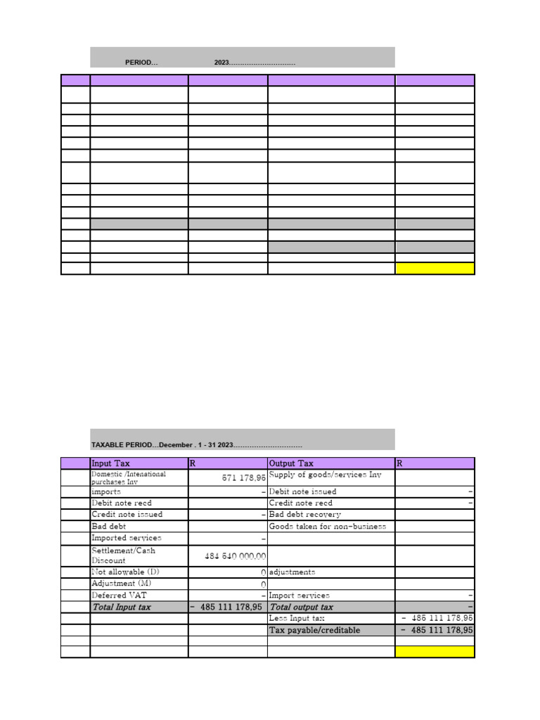 INPUT VAT PERIOD December - 23 (NOA) | PDF | Invoice | Value Added Tax