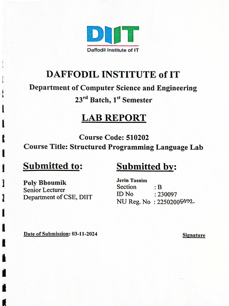SPL Lab Report | PDF