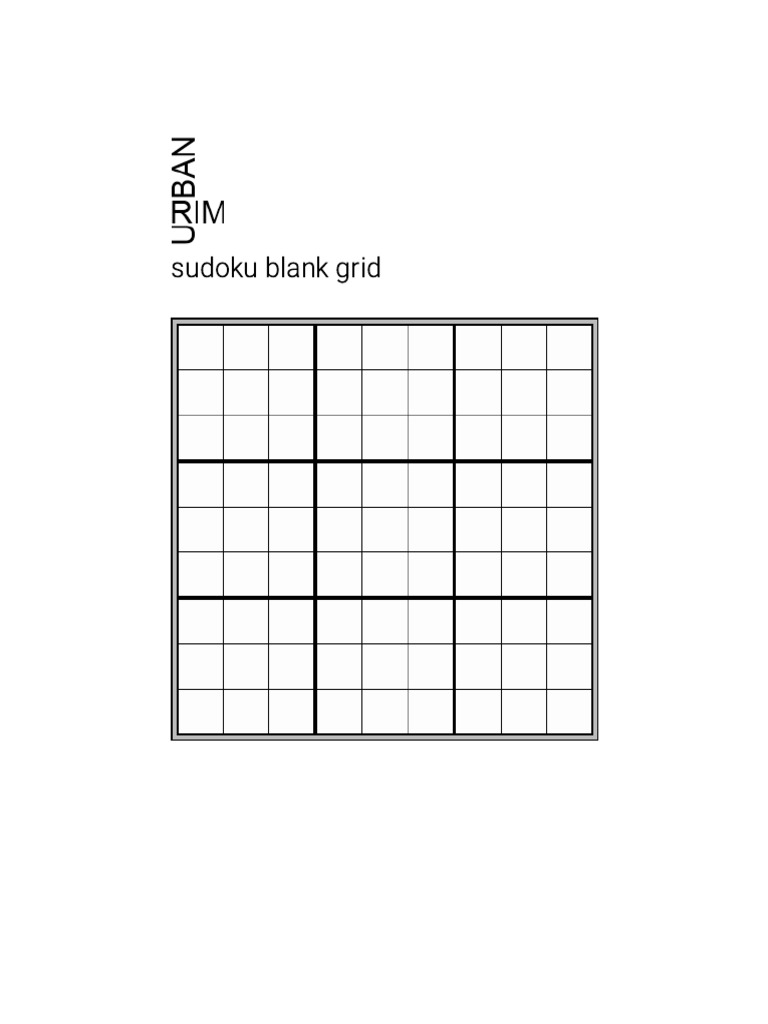 Sudoku Blank Grid For Printing Out | PDF