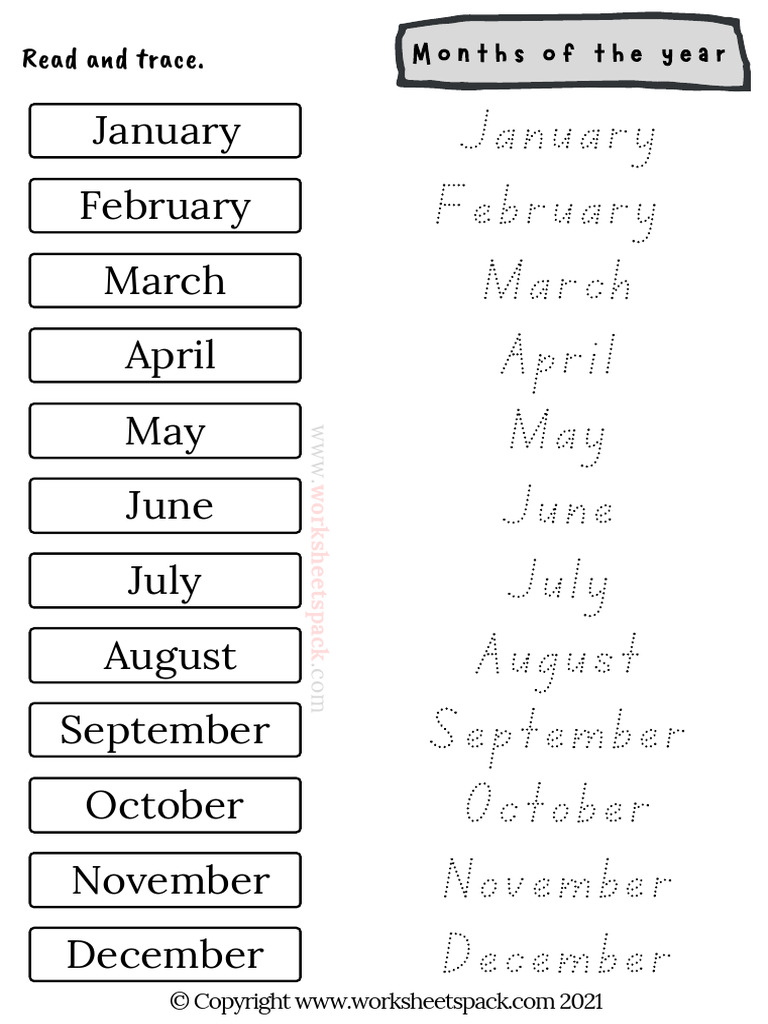 Months of The Year Activities | PDF