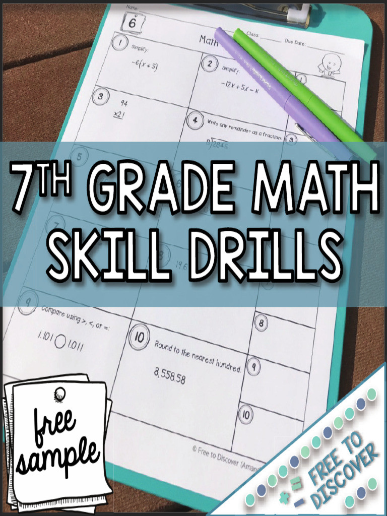 7 TH Grade Skill Drill Sample | PDF | Learning