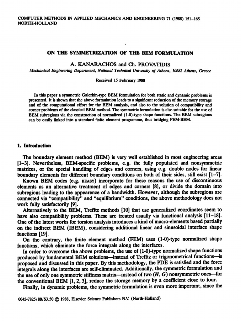 Symmetric BEM Formulation Techniques | PDF | Partial Differential ...