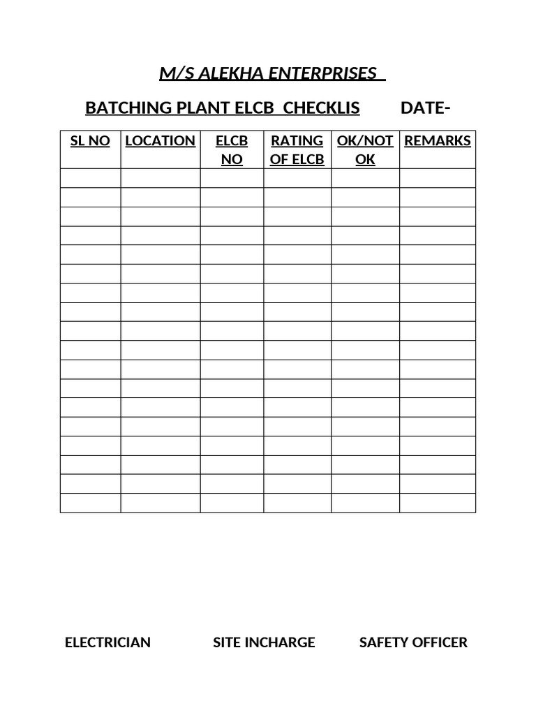 Elcb Checklist | PDF