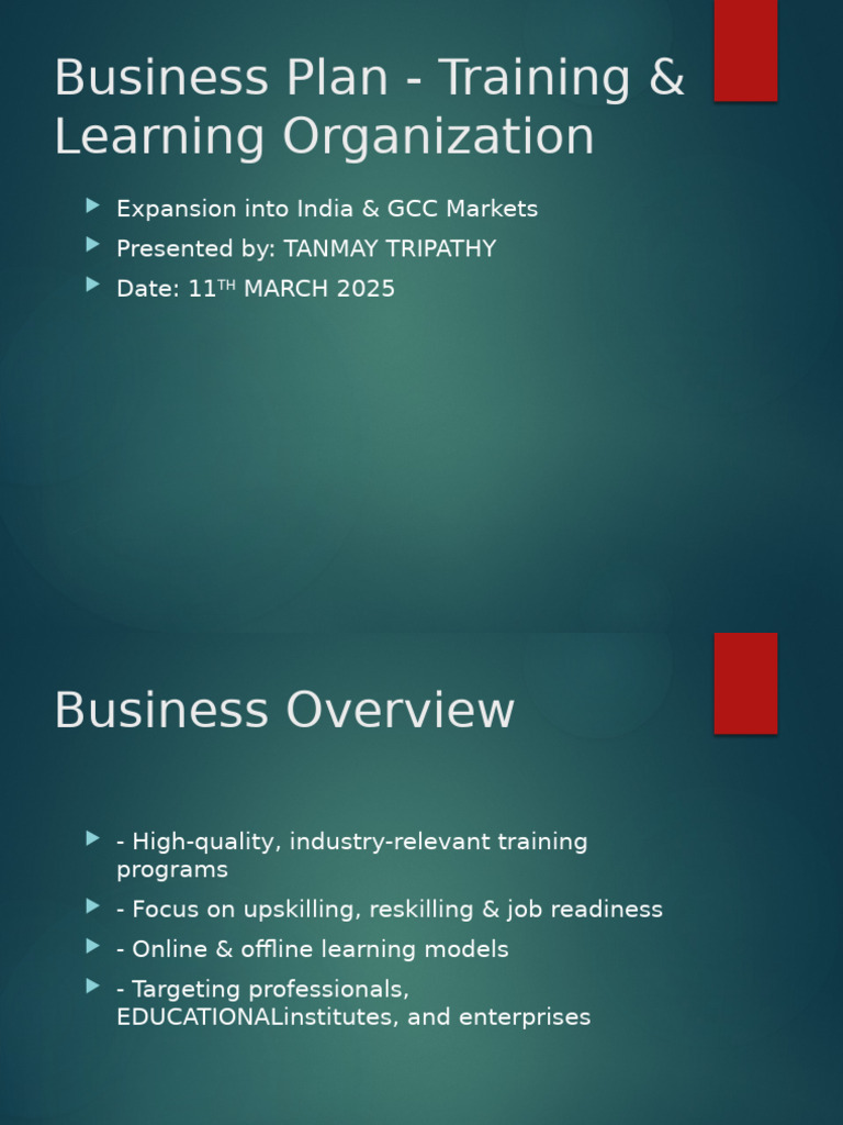 Business Plan for Training Expansion | PDF | Retail | Educational ...