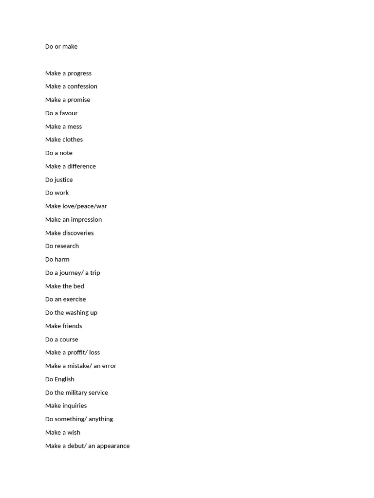 Make or Do Homework | PDF