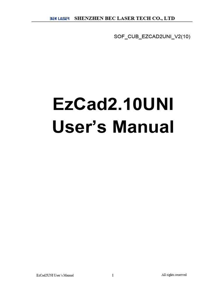 Manual EZCAD Software | PDF | Button (Computing) | Icon (Computing)