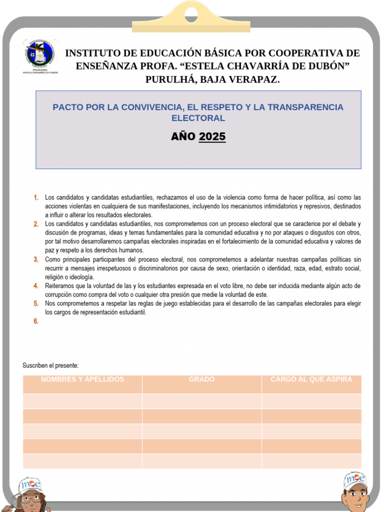 Formato f2 Pacto Por La Convivencia | PDF
