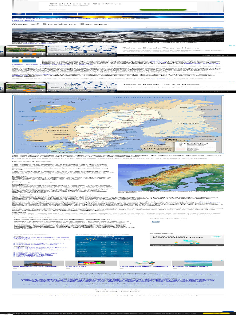 Political Map of Sweden - Nations Online Project | PDF | Sweden ...