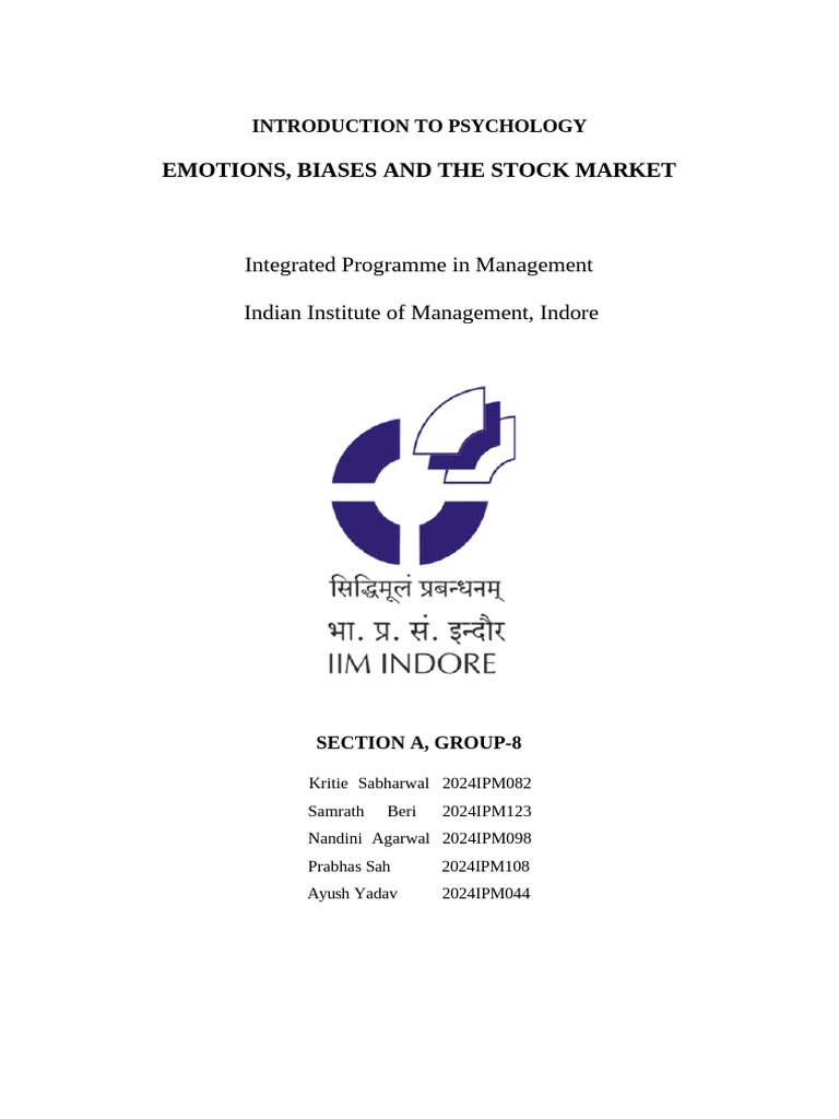 Psychology Group Project 2 | PDF | Behavioral Economics | Risk