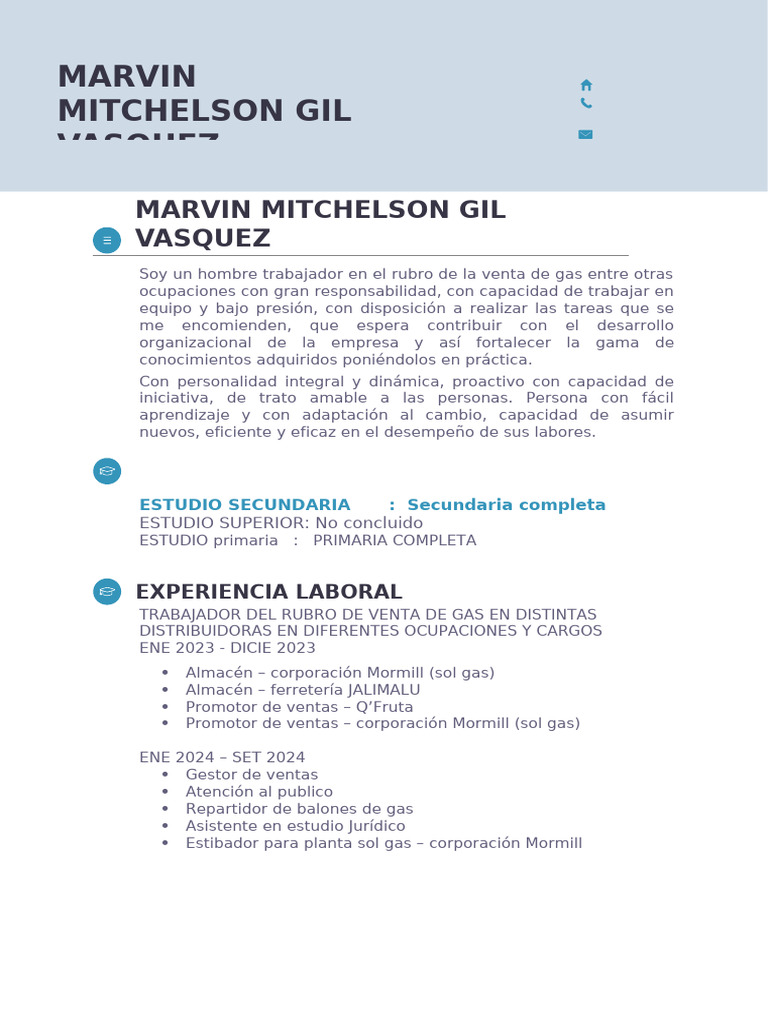 CV Marvin Mitchelson Gil Vasquez | PDF