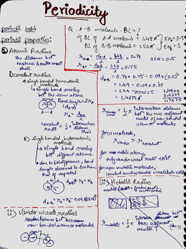 Periodicity Class Notes | PDF | Physical Chemistry | Chemical Substances
