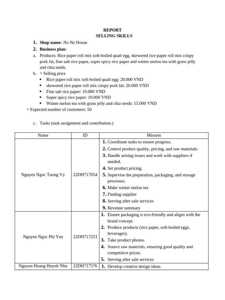 Report - Group 1 - No Ne House - Edited | PDF | Menu | Pricing