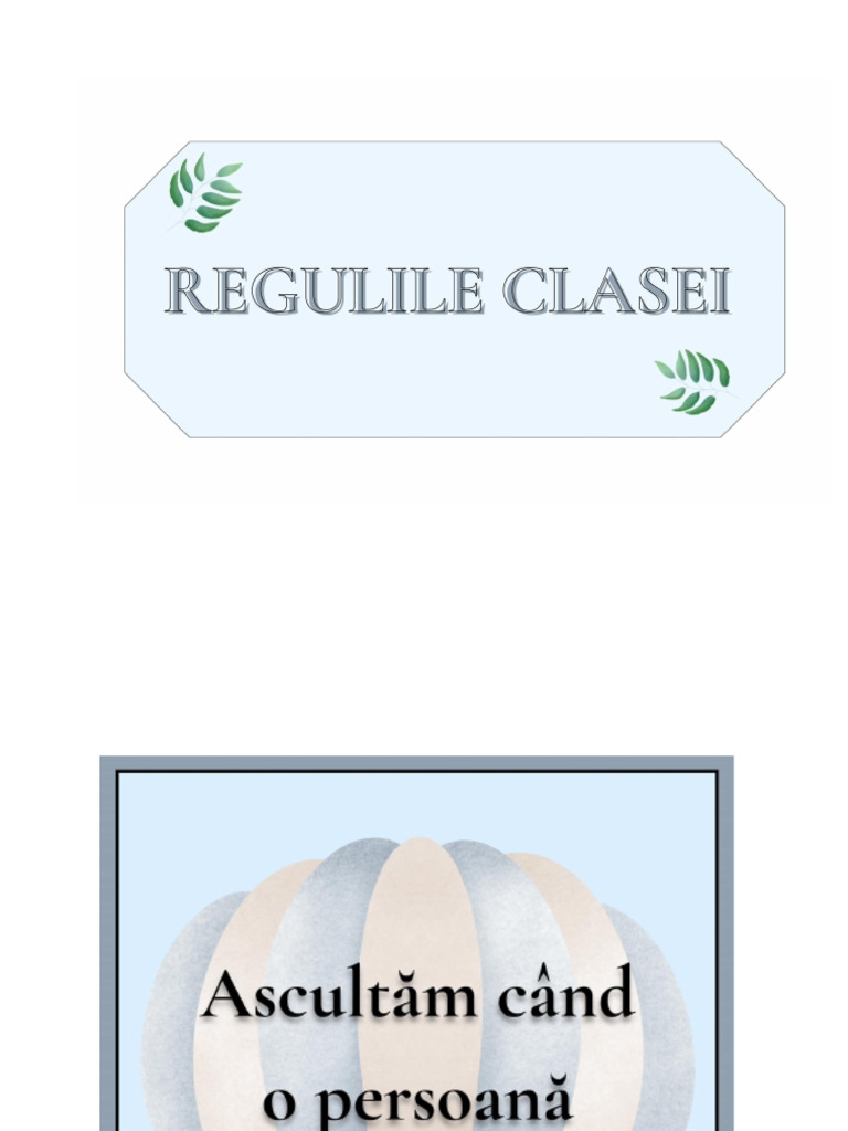 Regulile Clasei A II-a | PDF
