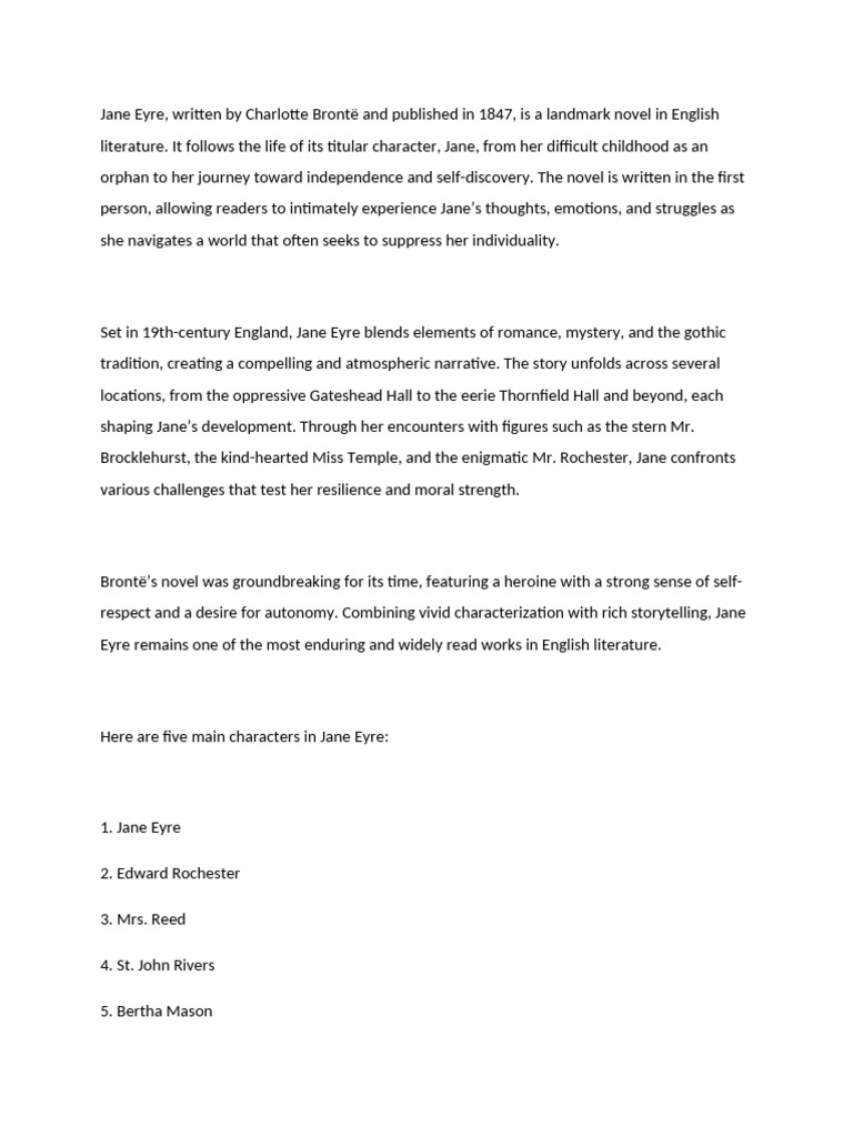 Assignment 2 | PDF | Jane Eyre