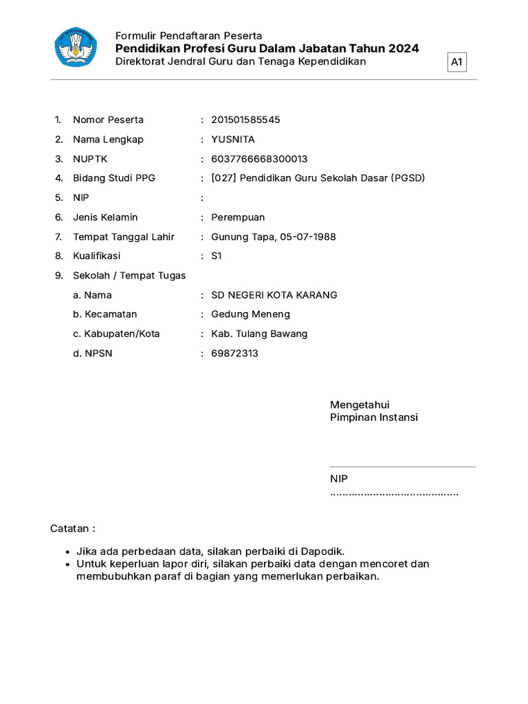 Format - A1 Yusnita 2409180659 | PDF