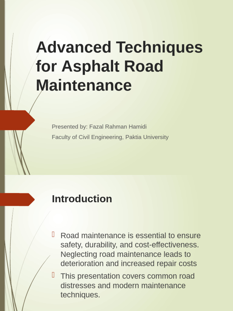 Advanced_Road_Maintenance_Techniques_Updated - Copy | PDF | Road Surface | Road