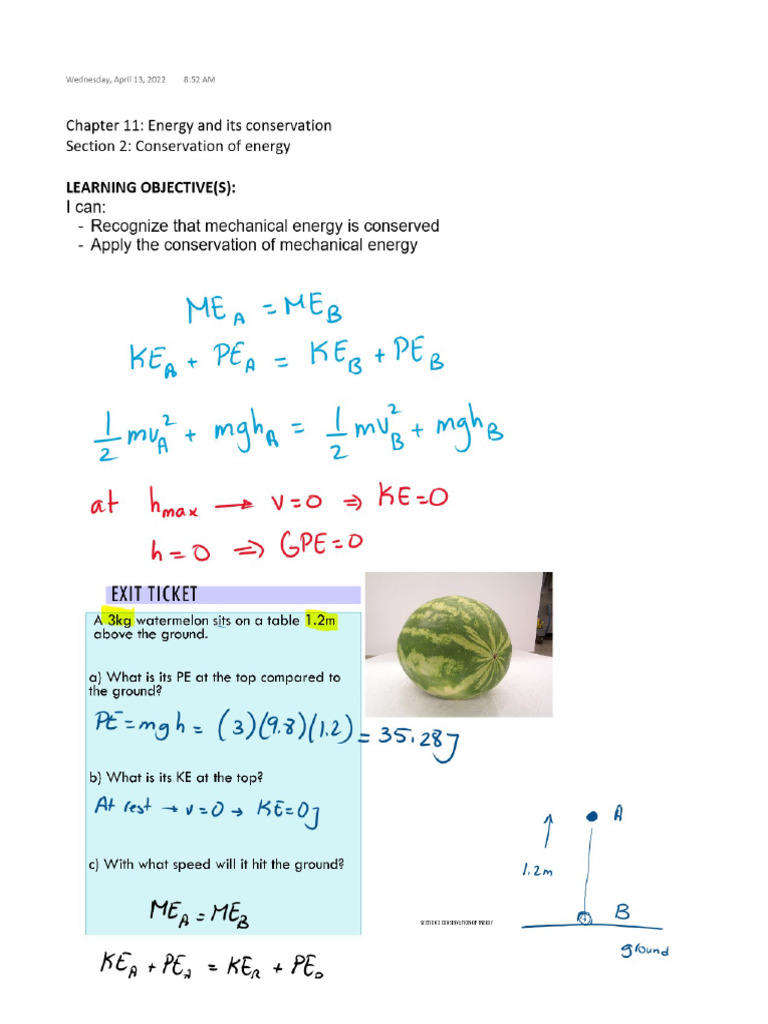 G11GB-w27 Conservation of ME | PDF