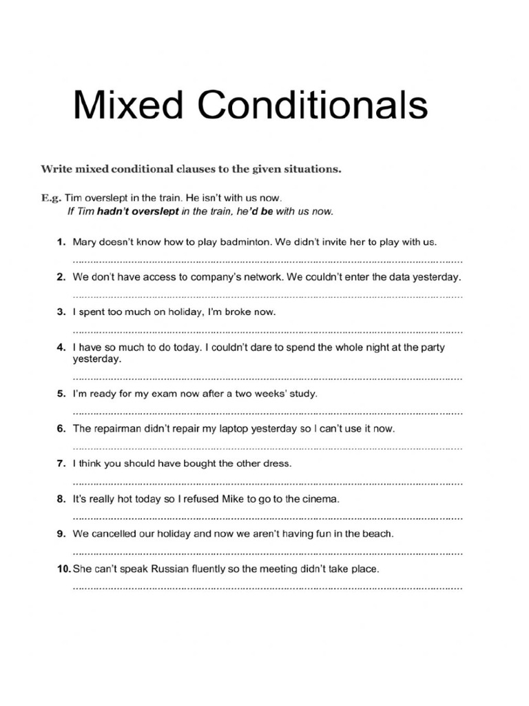 Mixed Conditionals | PDF