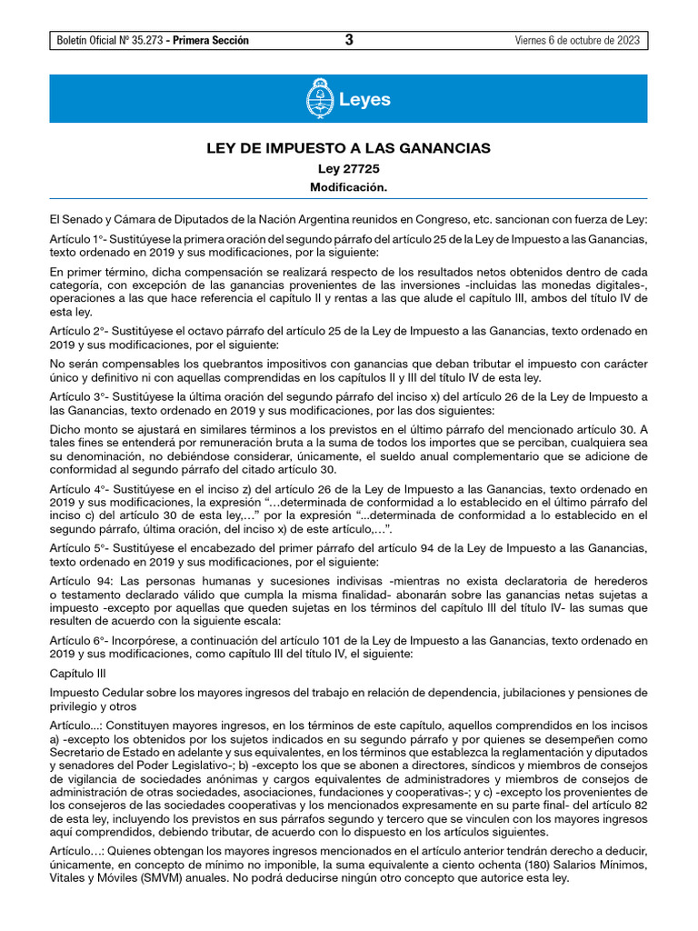 Ley De Impuestos A Las Ganancias Pdf Pdf Impuesto Sobre La Renta 6544