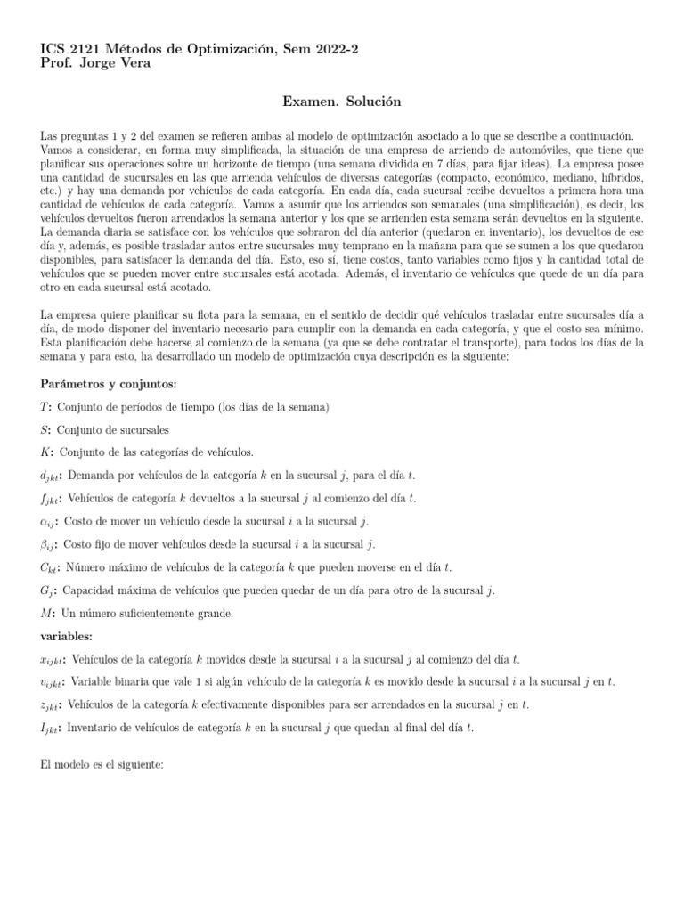 Optimización de Flota de Vehículos en Alquiler | PDF | Optimización Matemática | Algoritmos