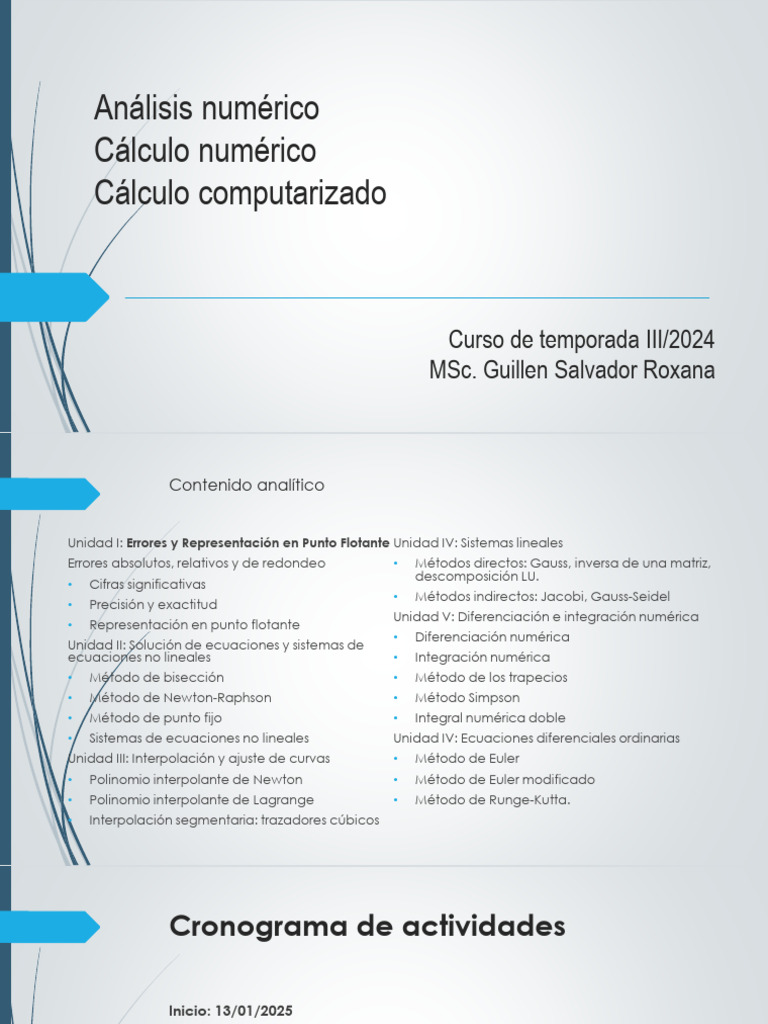 Análisis Numérico CAP1 Cálculo Numérico Cálculo Computarizado | PDF | Análisis numérico ...
