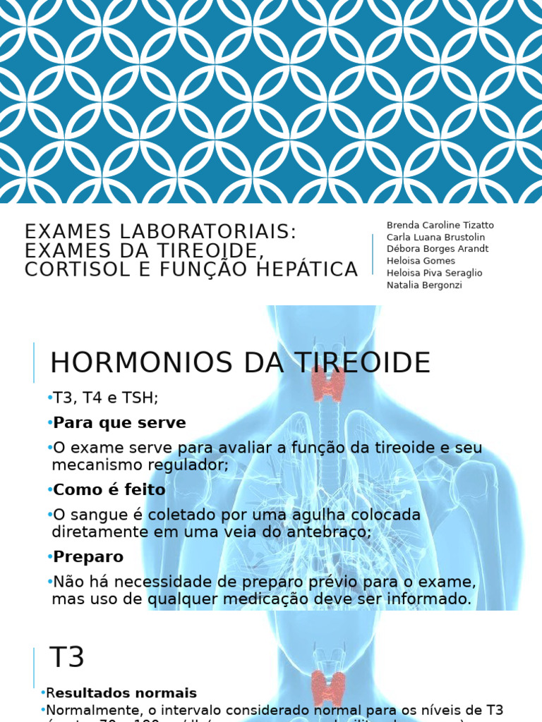 Exames de Tireoide, Cortisol e Hepáticos | PDF | Tireoide ...