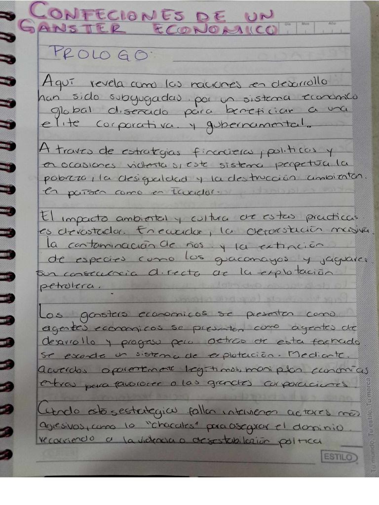 Confesiones de Un Ganster Económico | PDF